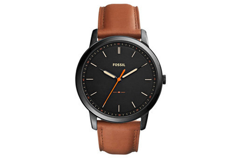 FOSSIL FS5305 Minimalist Watch with Leather Strap, Water Resistant, Sleek Design for Everyday ...