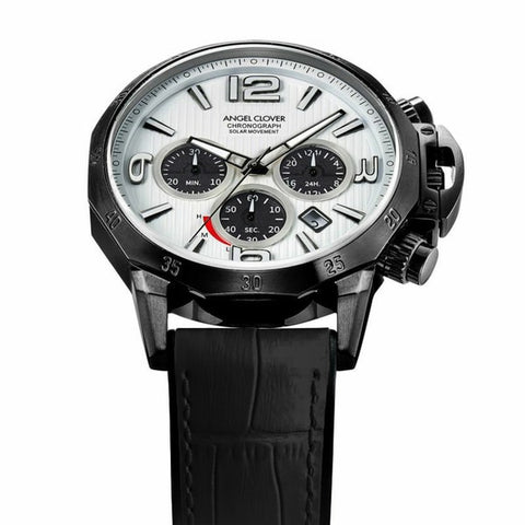 ANGEL CLOVER NTS45BWH BK Stylish Solar Powered Men's Watch with Durable ...