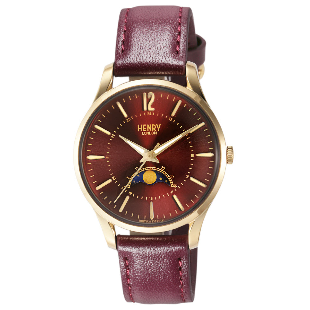 HENRY LONDON HL34-LS-0428 Holborn Red Leather Strap Elega | IPPO Japan ...