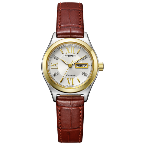 Citizen Collection PD7166-03A analog Mechanical leather strap ladies w ...